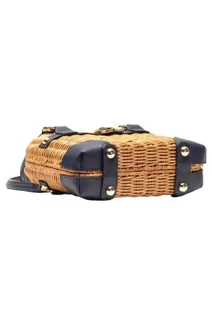 FRANCES VALENTINE Woven Handheld Bag - Navy