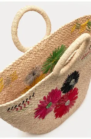 FRANCES VALENTINE Botanica Basket Raffia Tote
