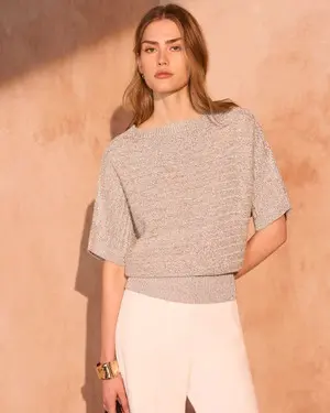 Mint Velvet Metallic Batwing Knit Top