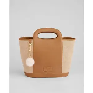 POM POM LONDON Berwick Canvas & Leather Bag - Maple
