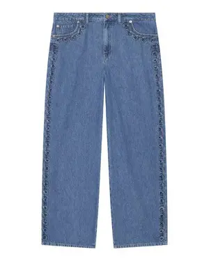Mint Velvet Swirl Detail Wide Leg Jeans