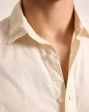 Orlebar Brown Giles Tailored Fit Garment Dye Poplin Shirt - Latte