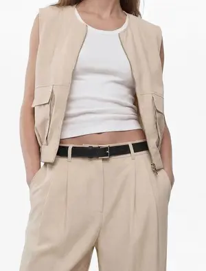KOTON Wide Leg Trousers With Belt