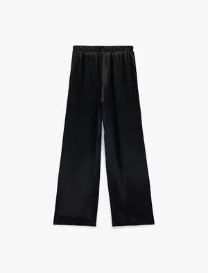 KOTON Wide Leg Satin Trousers With Elastic Waist