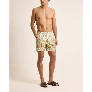 Orlebar Brown Bulldog Drawcord Swim Shorts With Fairground Print - Multi/vermillion