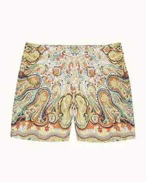 Orlebar Brown Bulldog Drawcord Swim Shorts With Fairground Print - Multi/vermillion