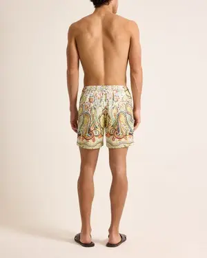 Orlebar Brown Bulldog Drawcord Swim Shorts With Fairground Print - Multi/vermillion