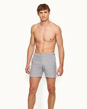 Orlebar Brown Orlebar Brown Bulldog X Jacquard Mid-Length Swim Shorts Navy/cloud