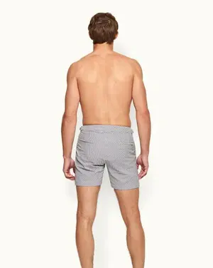 Orlebar Brown Bulldog X Jacquard Mid-length Swim Shorts - Navy/cloud