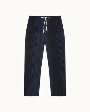 Orlebar Brown Relaxed Fit Velo Stripe Trousers - Night Iris Stripe