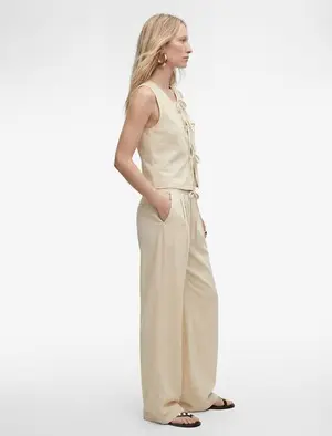KOTON Mid-rise Wide Leg Trousers