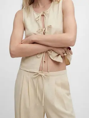 KOTON Mid-rise Wide Leg Trousers