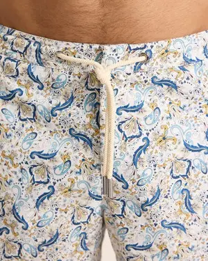 Orlebar Brown Bulldog Drawcord Mid-length Classic Fit Drawcord Swim Shorts With Fairground Print - Multi/blue
