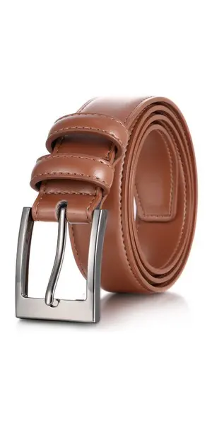 MIO MARINO Dual Loop Leather Dress Belt - Tan
