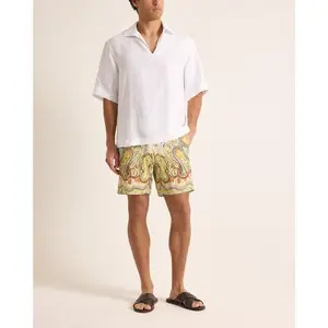 Orlebar Brown Alex Linen Shorts With Fairground Print - Multi/vermillion