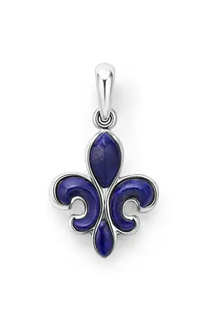 Lagos Anthem Sterling Lapis Lazuli Fleur-de-lis Amulet