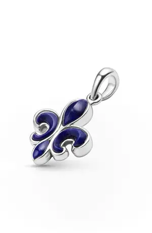 Lagos Anthem Sterling Lapis Lazuli Fleur-de-lis Amulet