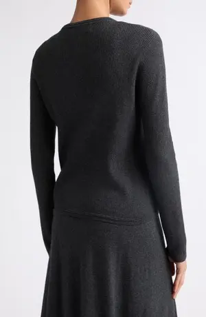 LISA YANG Ribbed Cotton & Cashmere Cardigan
