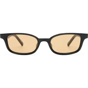 Le Specs Gender Inclusive Echelon 52mm Rectangle Sunglasses - Black/yellow