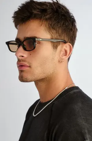 Le Specs Echelon Rectangle Sunglasses - Black/yellow