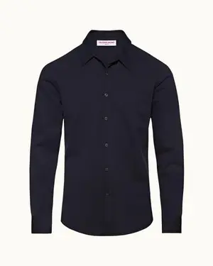 Orlebar Brown Giles Pique Classic Collar Cotton Pique Shirt