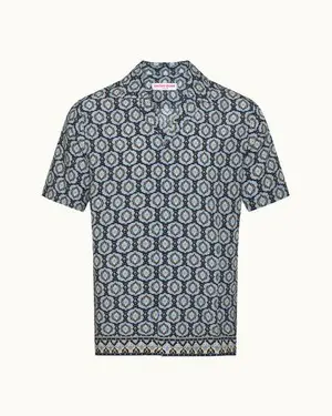 Orlebar Brown Maitan Silk Relaxed Fit Silk Passetto Shirt