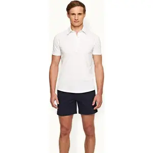 Orlebar Brown Sebastian Pique Tailored Fit Pique Polo Shirt - White