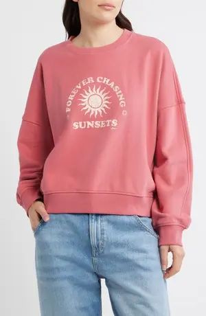 Hugo Boss Graphic Cotton Sweatshirt - Raspberry Red