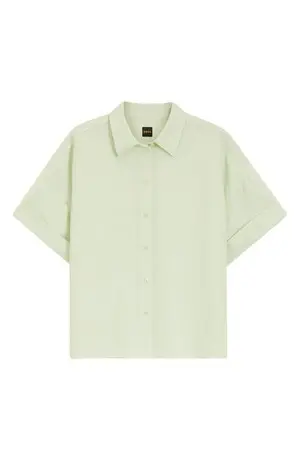 Hugo Boss Bisenas Linen Blend Button-up Shirt - Cucumber