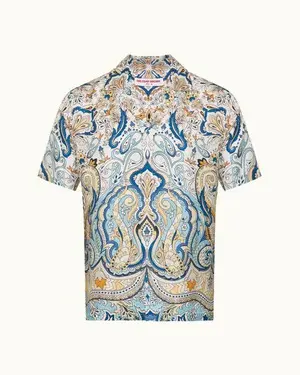Orlebar Brown Maitan Silk Relaxed Fit Silk Fairground Shirt - Multi/blue