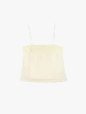 KOTON Spaghetti Strap Lace Trim Satin Top