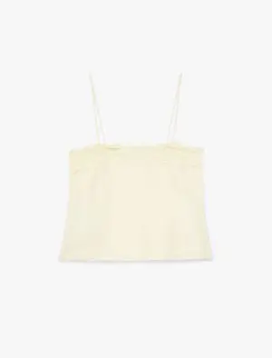 KOTON Spaghetti Strap Lace Trim Satin Top