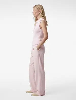 KOTON Sleeveless Ribbed Polo Knit Top