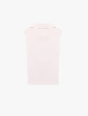 KOTON Sleeveless Ribbed Polo Knit Top
