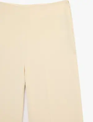 Koton High Waist Wide Leg Trousers - Ecru