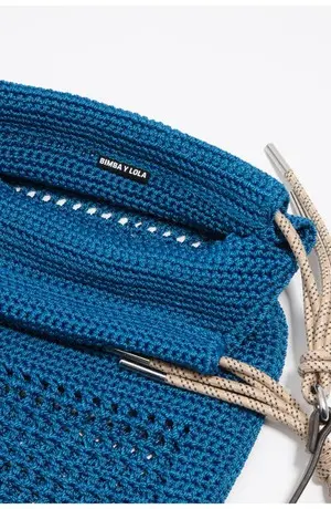 Bimba Y Lola Crochet Market Bag With Leather Strap