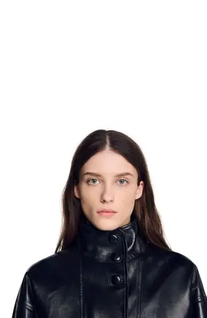 Sandro Oversized Leather Jacket