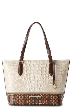 Brahmin Medium Asher Embossed Leather Shoulder Bag - Ivory Multi