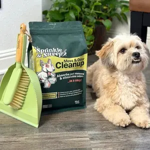 SPRINKLE & SWEEP Pet Mess And Odor Cleanup Duo