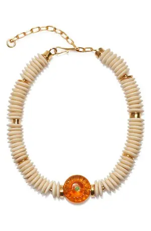LIZZIE FORTUNATO Marisol Pendant Bead Necklace - White