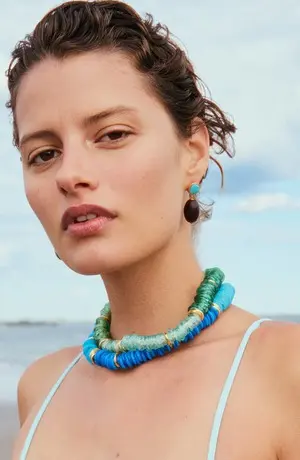 LIZZIE FORTUNATO Olea Drop Earrings - Blue