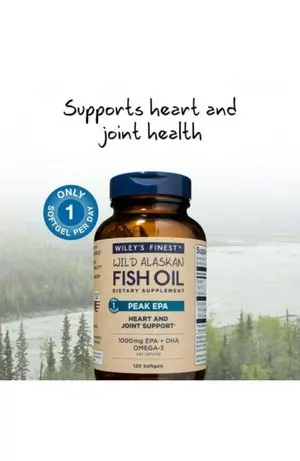 WILEY'S FINEST Peak Epa Omega-3 Softgels For Joint Health Support 120 Softgels