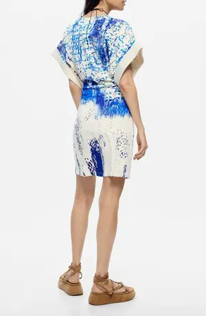 Desigual Mixed Paint Print Cotton Mini Dress