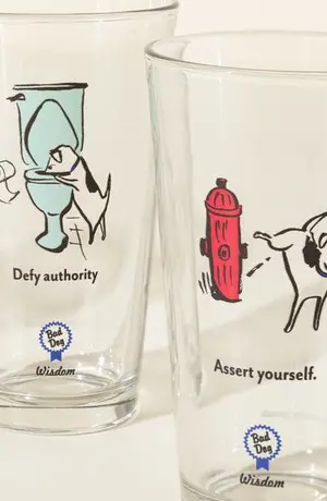 UNCOMMON GOODS Bad Dog Wisdom Tumblers