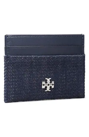 Tory Burch Charlie Denim Card Case
