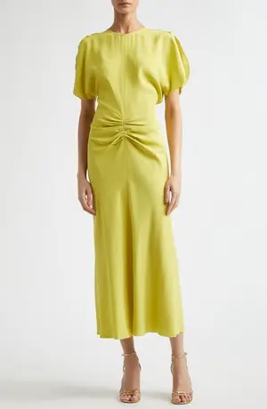 Victoria Beckham Bela Ruched Midi Dress