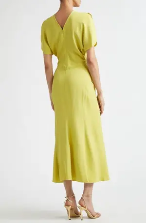 Victoria Beckham Bela Ruched Midi Dress