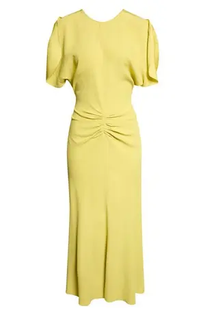 Victoria Beckham Bela Ruched Midi Dress