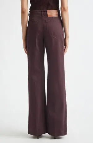 Victoria Beckham Alina High Waist Wide Leg Jeans In Wash