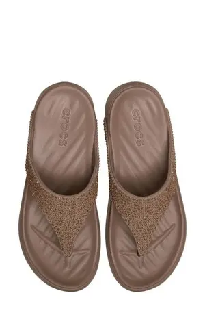 CROCS Getaway Gems Flip Flop - Latte